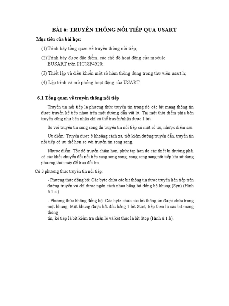 De Cuong - Bai6 - USART | PDF