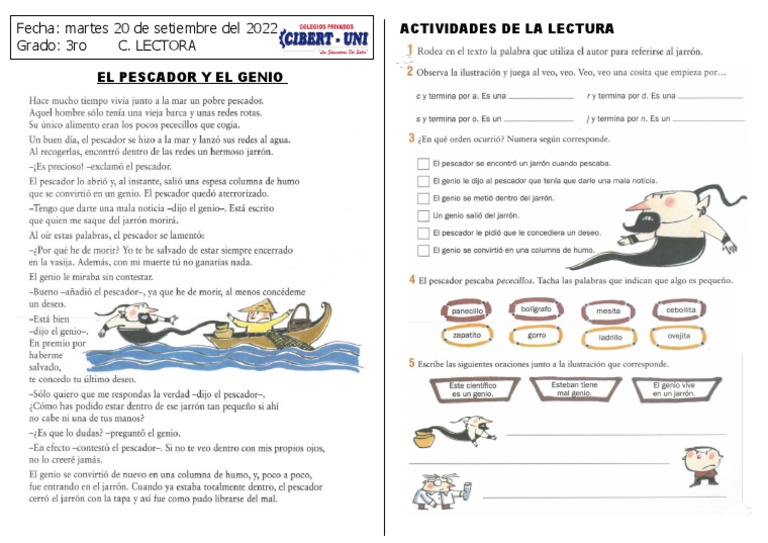 EL PESCADOR Y EL GENIO - Lectura de Martes 20 de Setiembre | PDF