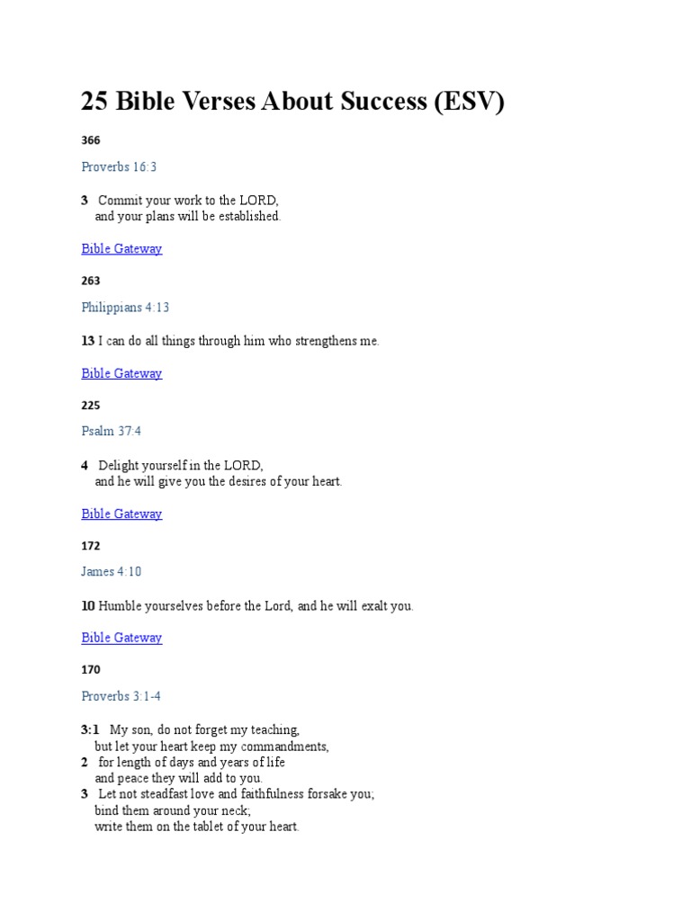 25 Bible Verses About Success | PDF