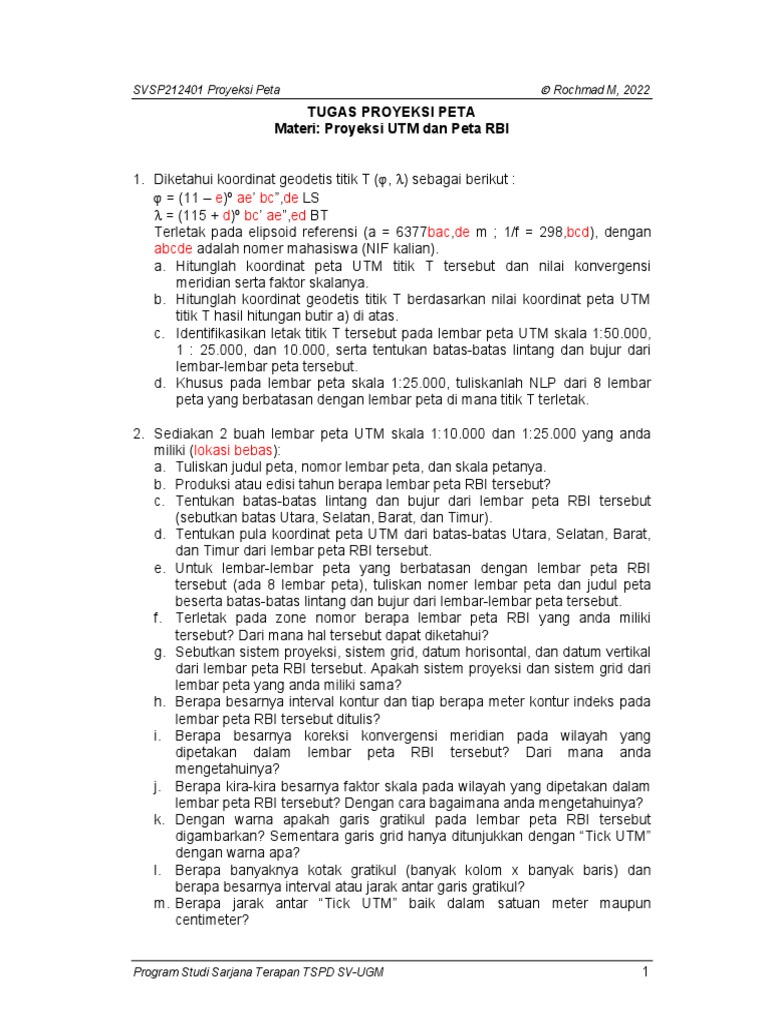 Tugas UTM Dan Peta RBI 2022 | PDF