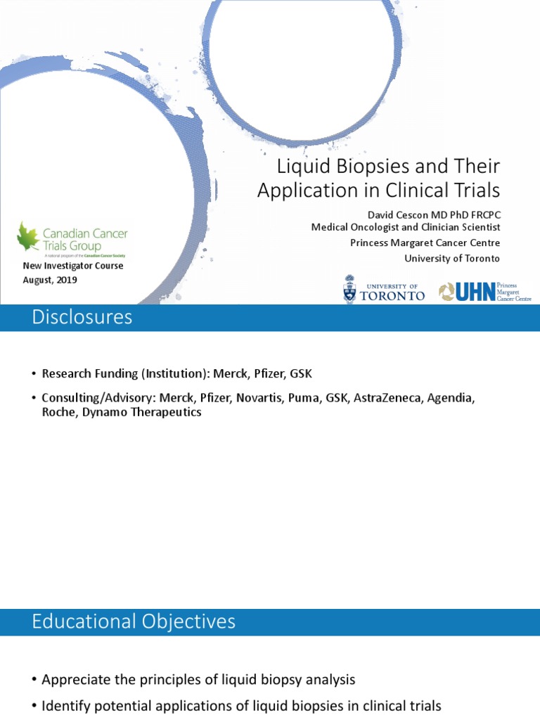 Penary 4 CCTG New Investigator Course - CtDNA CESCON 2019 | PDF