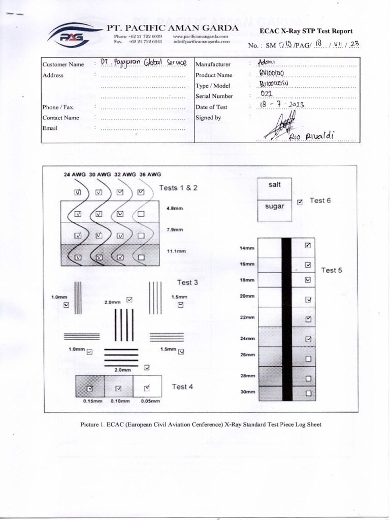 ECAC X-Ray STP Test Report Adani 022 | PDF