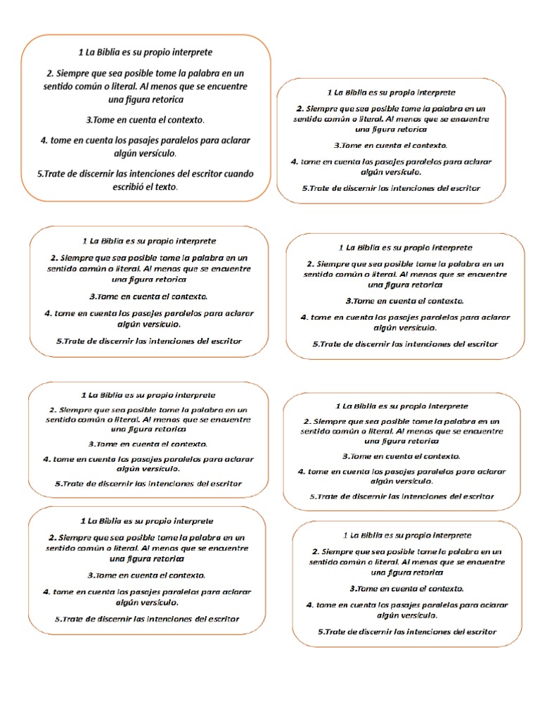 Reglas de La Hermeneutica Biblica | PDF