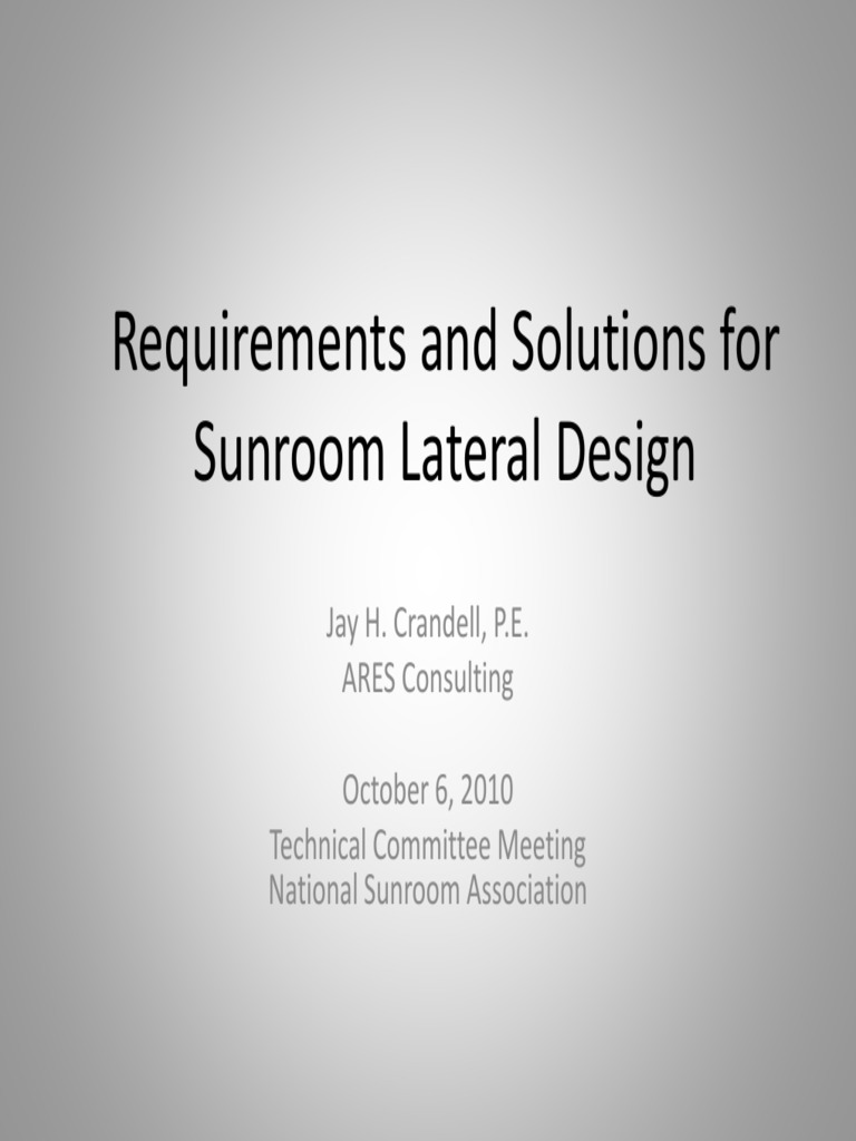 CrandellSunroom Lateral Design (Crandell) | PDF