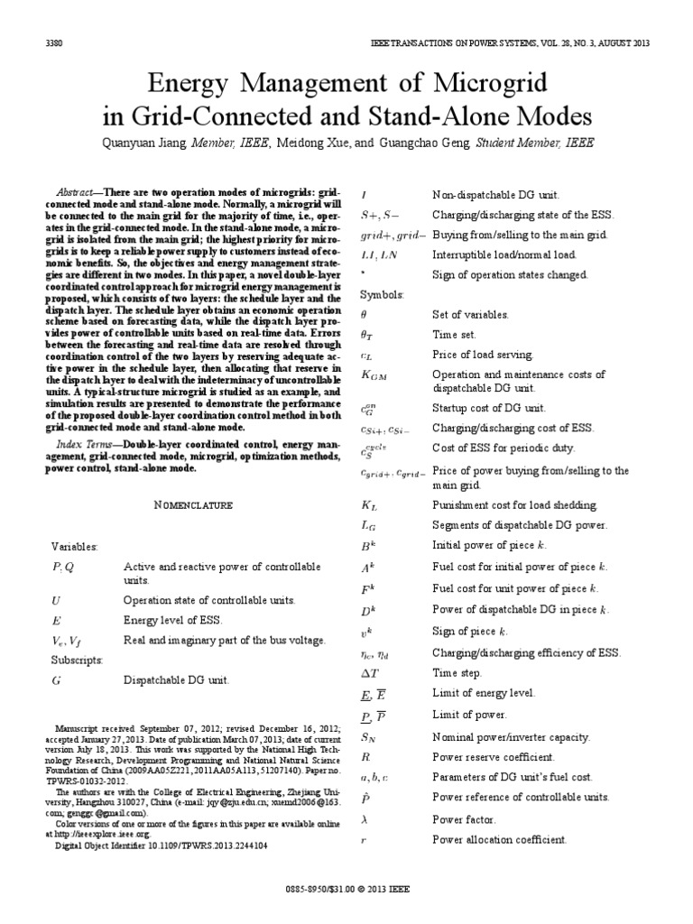 Energy Management of Microgrid | PDF