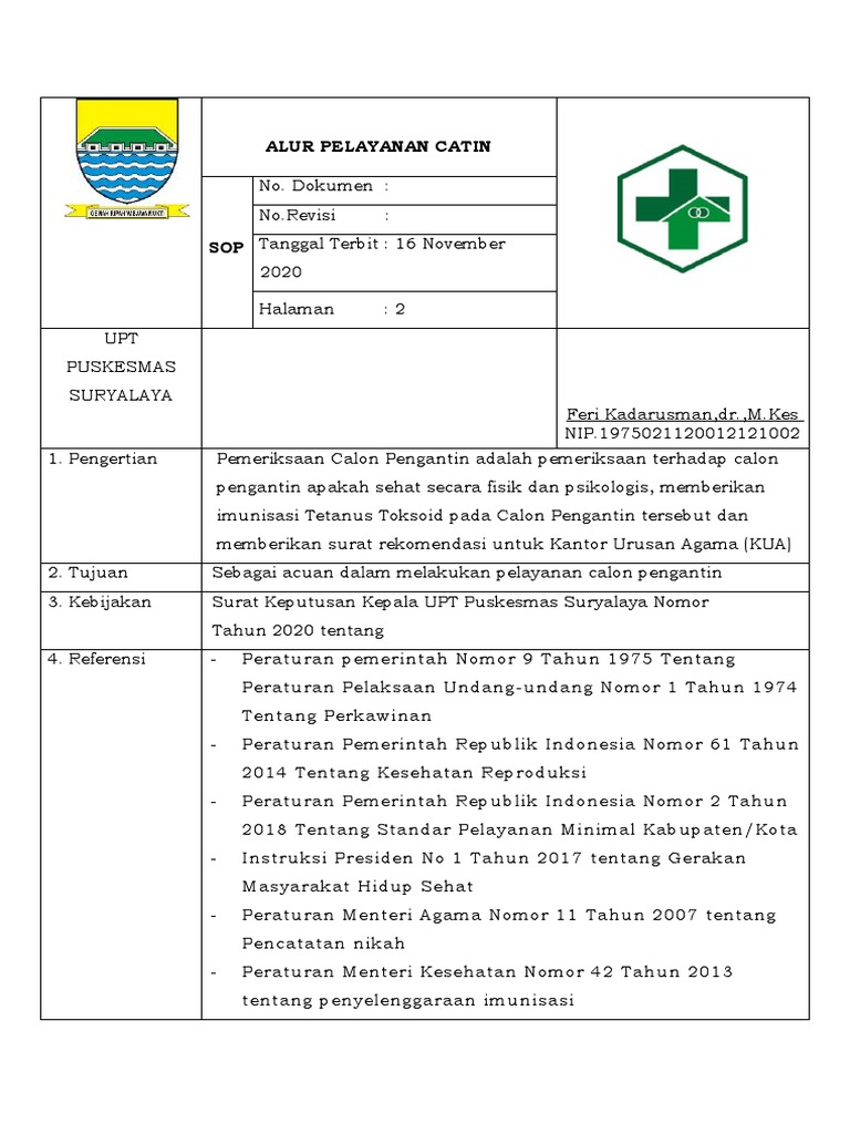 Alur Pelayanan Catin | PDF
