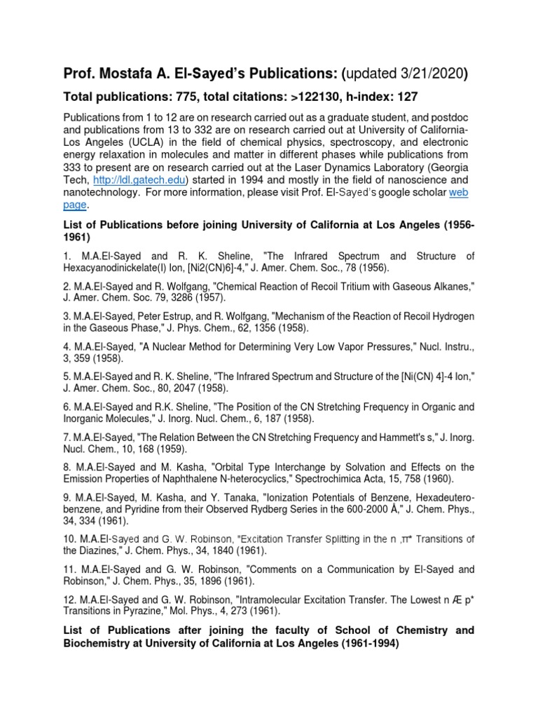 Prof. El-Sayed'SPublications Updated2 | PDF | Social Science | Science ...