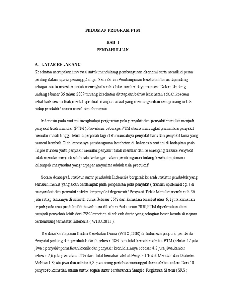 Pedoman Program PTM | PDF