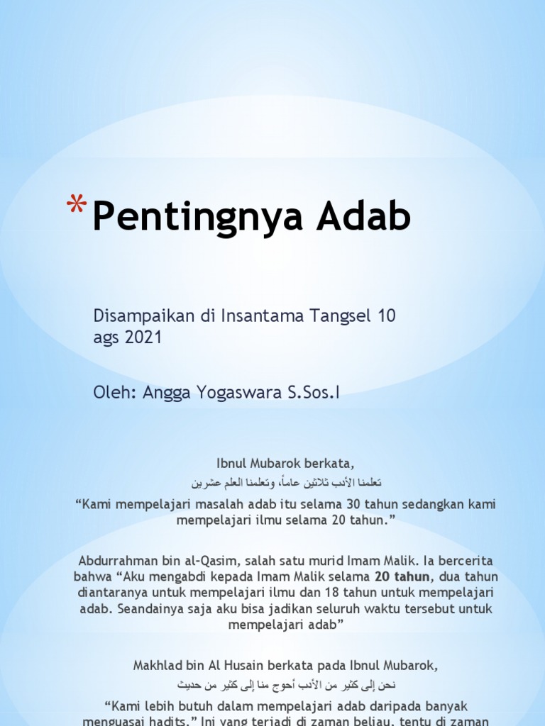 Pentingnya Adab | PDF