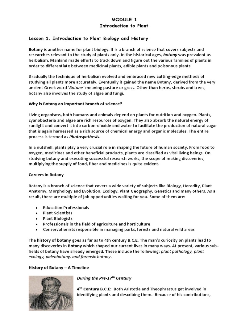 Introduction To Botany and History | PDF