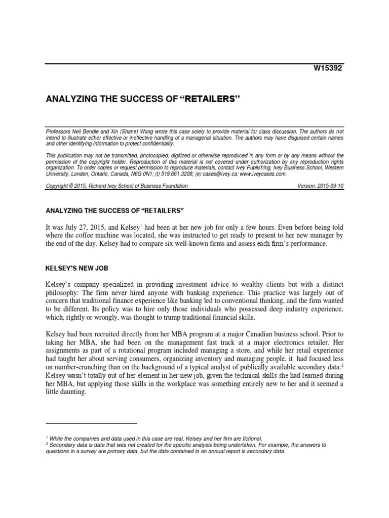 Case Study On Business Model | PDF | Retail | Grocery Store