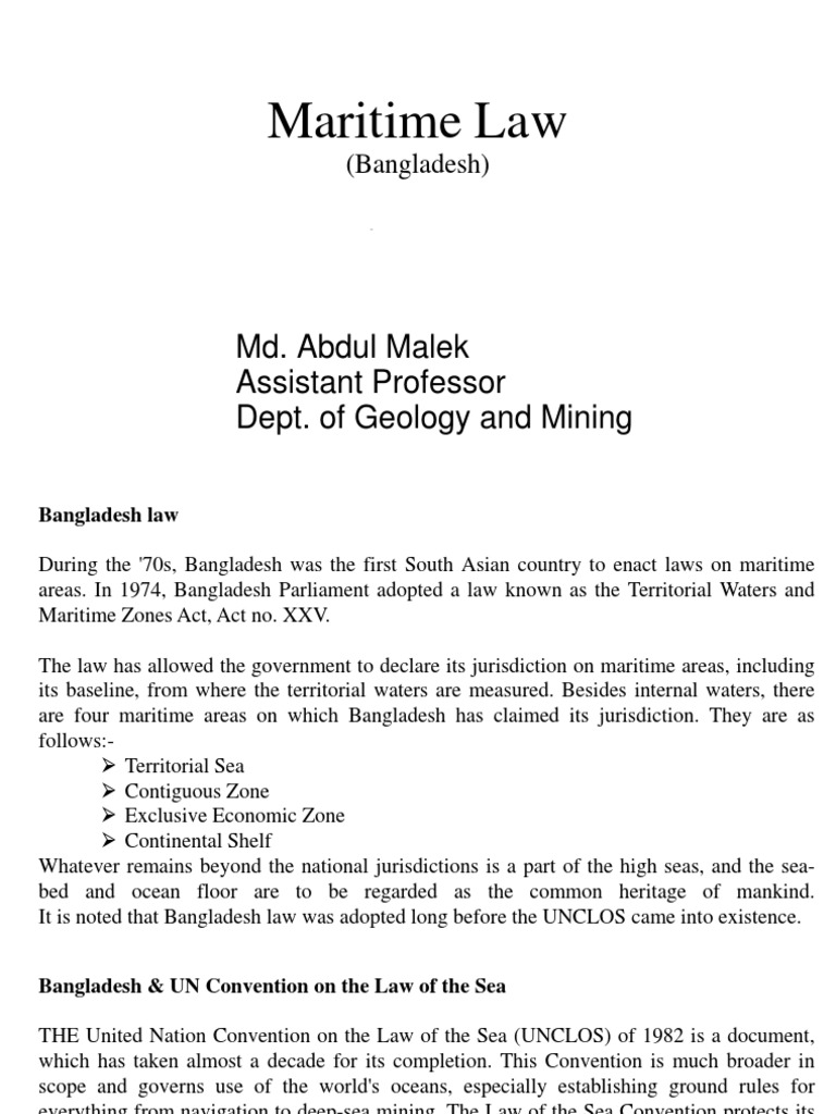 Bangladesh's Maritime Zones Overview | PDF