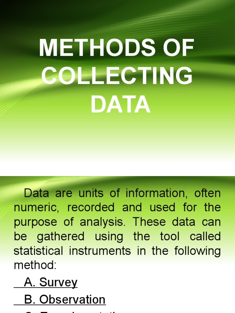 Lesson 1.3 Methods of Collecting Data and SAMPLING | PDF