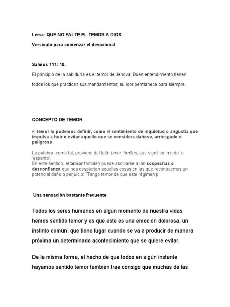 El Significado del Temor a Dios | PDF | Abrahán | Temor