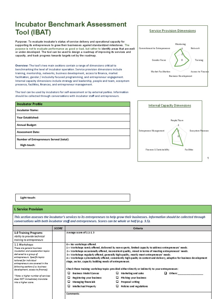 Incubator Assessment Questionnaire | PDF