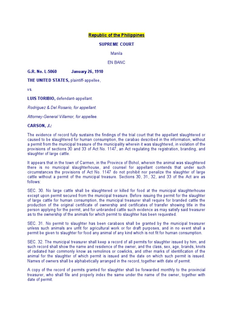 Republic of The Philippines: Supreme Court | PDF | Slaughterhouse ...