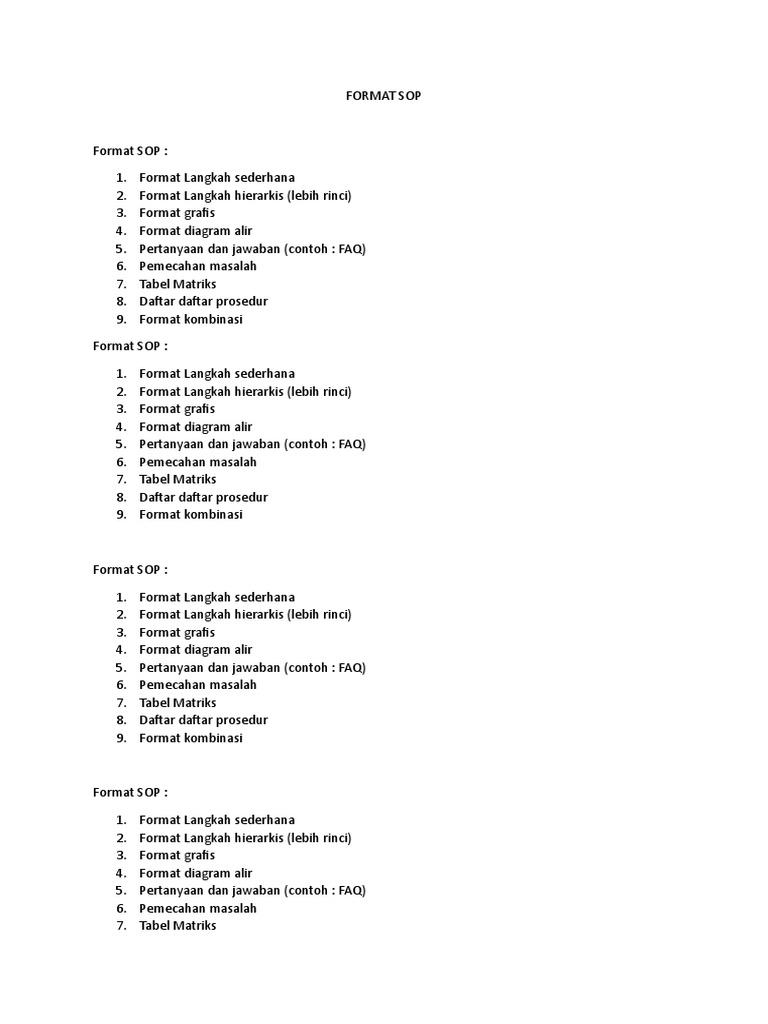 Format Sop | PDF