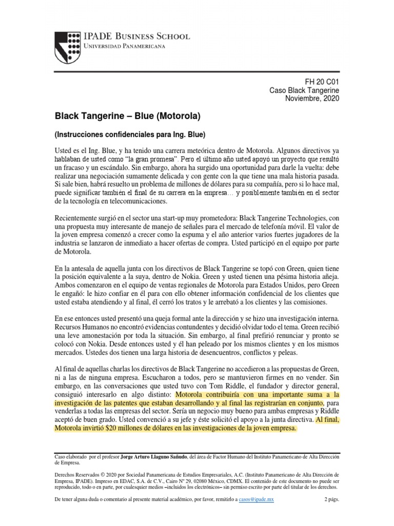 Negociación Crítica: Motorola vs Nokia | PDF | Finanzas y dinero | Derecho