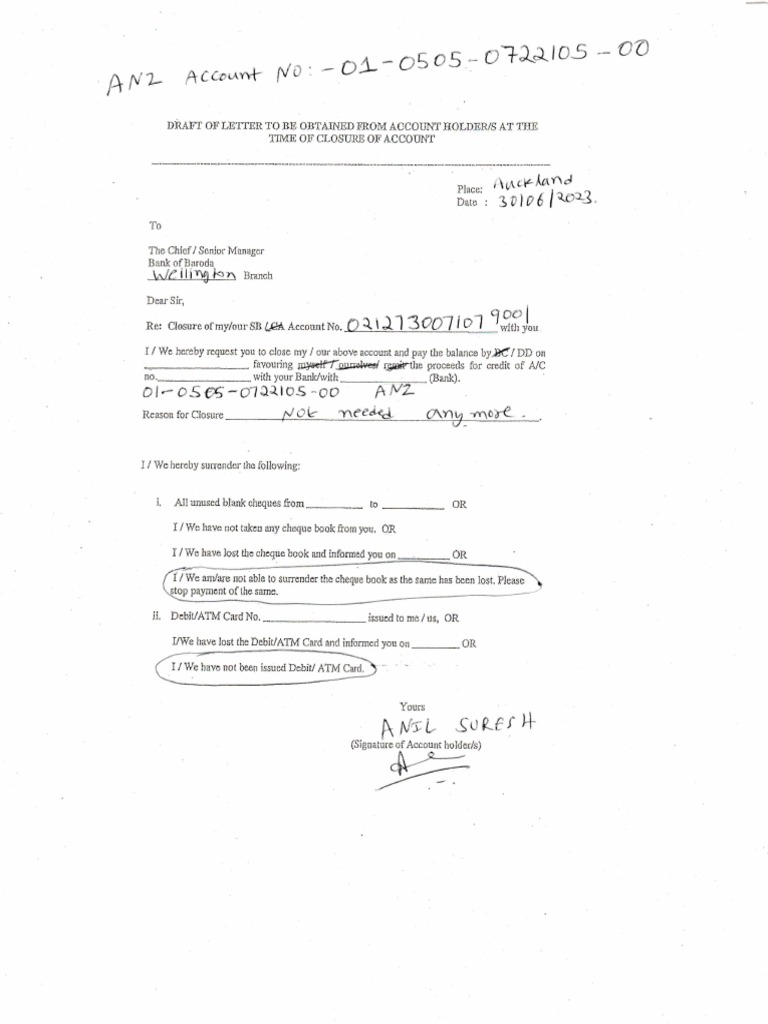 Account Cancellation Form | PDF