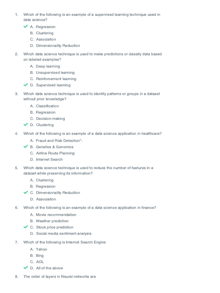 Nearpod-Data Modelling and Data Science MCQS | PDF | Artificial Neural Network | Cybernetics