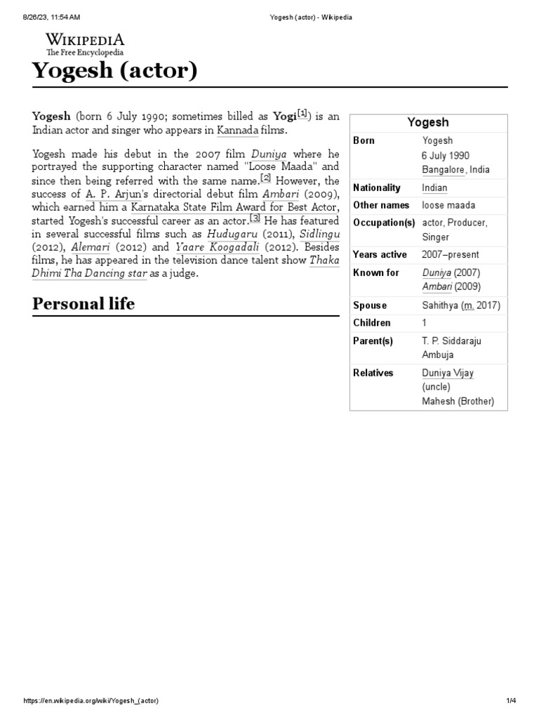 Yogesh (Actor) - Wikipedia | PDF