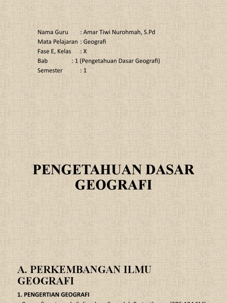 Revisi Bab 1 PENGETAHUAN DASAR GEOGRAFI | PDF | Sains & Matematika | Sejarah