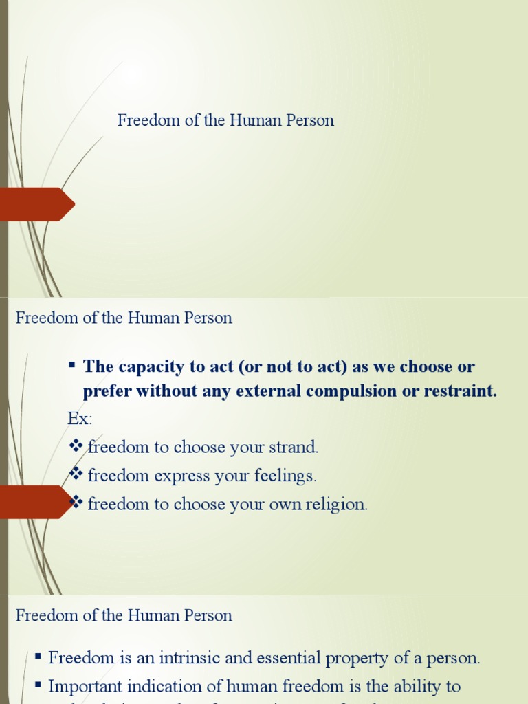 Freedom of The Human Person | PDF