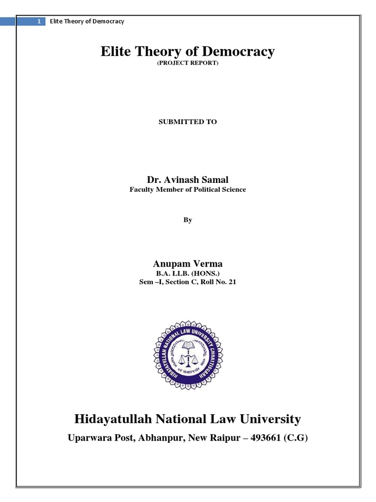 Elite Theory of Democracy Exclusive (Elitist) Approach | PDF