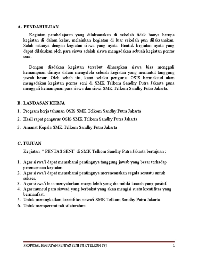 Proposal Kegiatan Pentas Seni | PDF