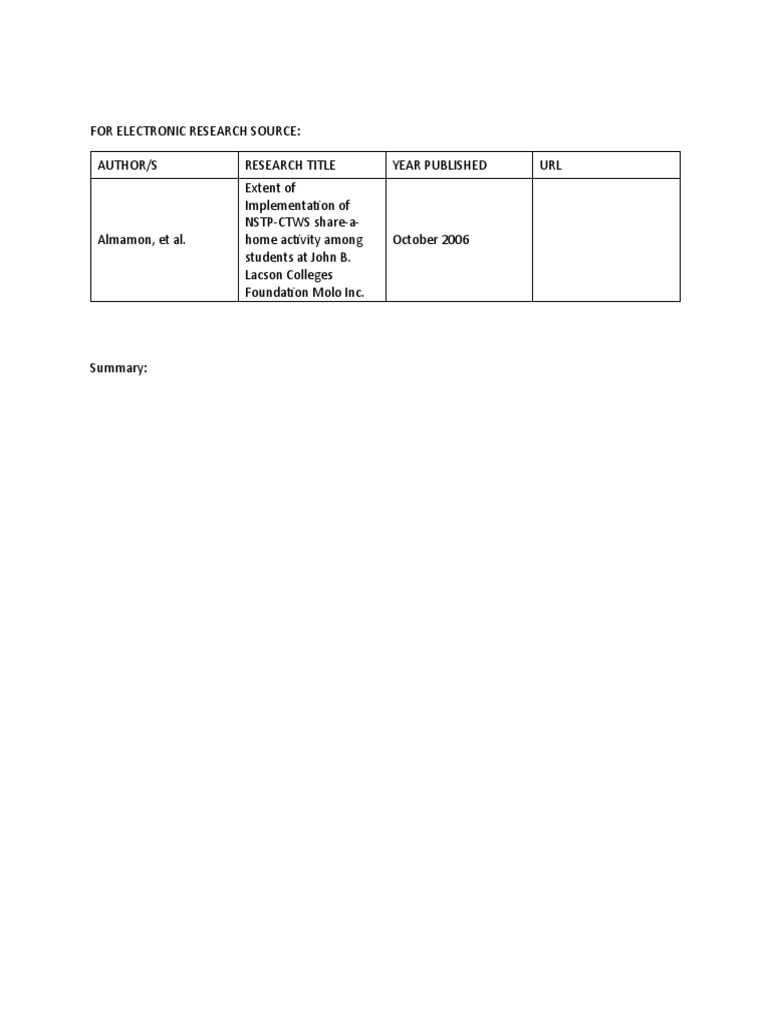 NSTP-CTWS Activity Impact at JBLCF Molo | PDF | Science & Mathematics ...