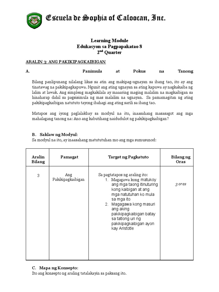 2ndQ - ESP - Learning Module - Week3 | PDF