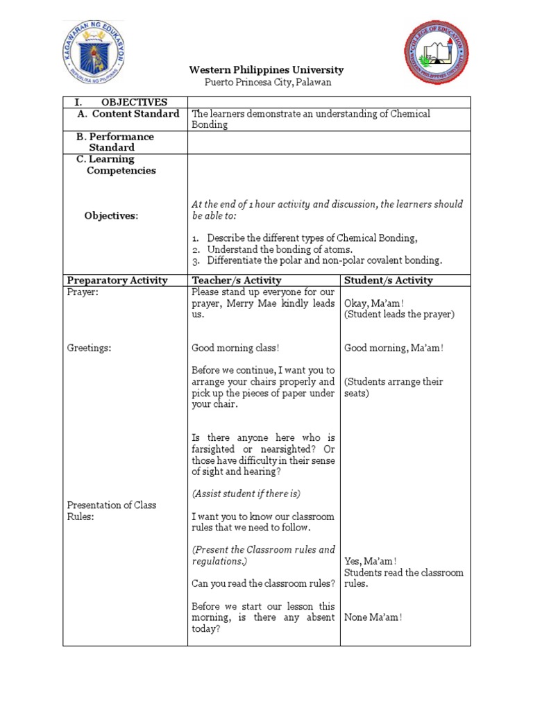 7e Lesson Plan Science - Chemical Bonding | PDF