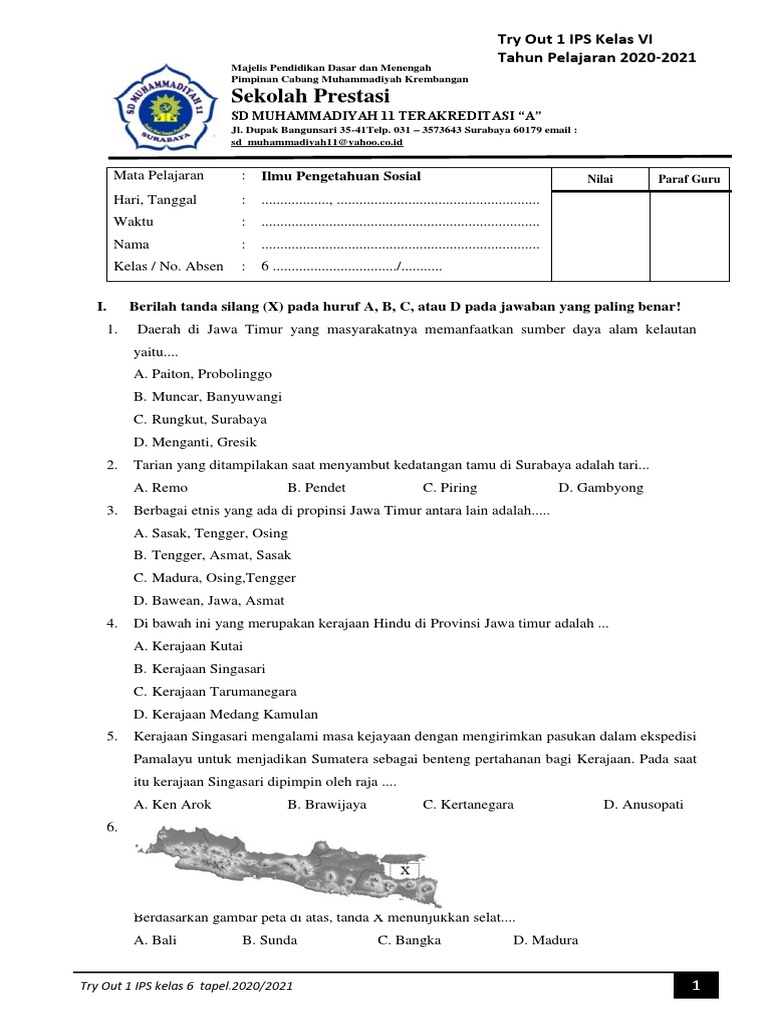 Soal Tryout 1 Ips | PDF