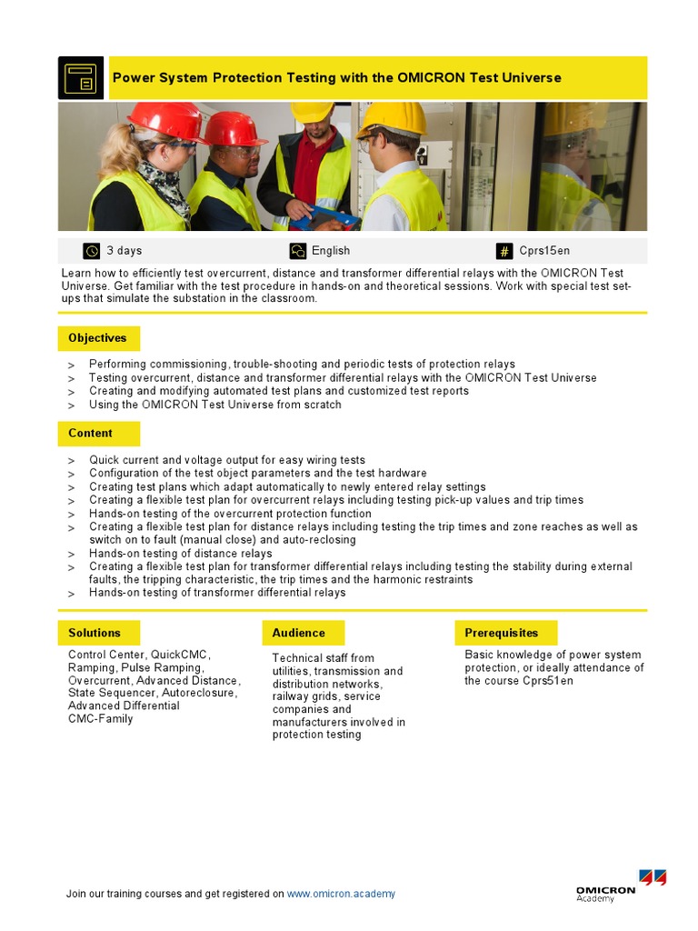 Power System Protection Testing With The OMICRON Test Universe ...