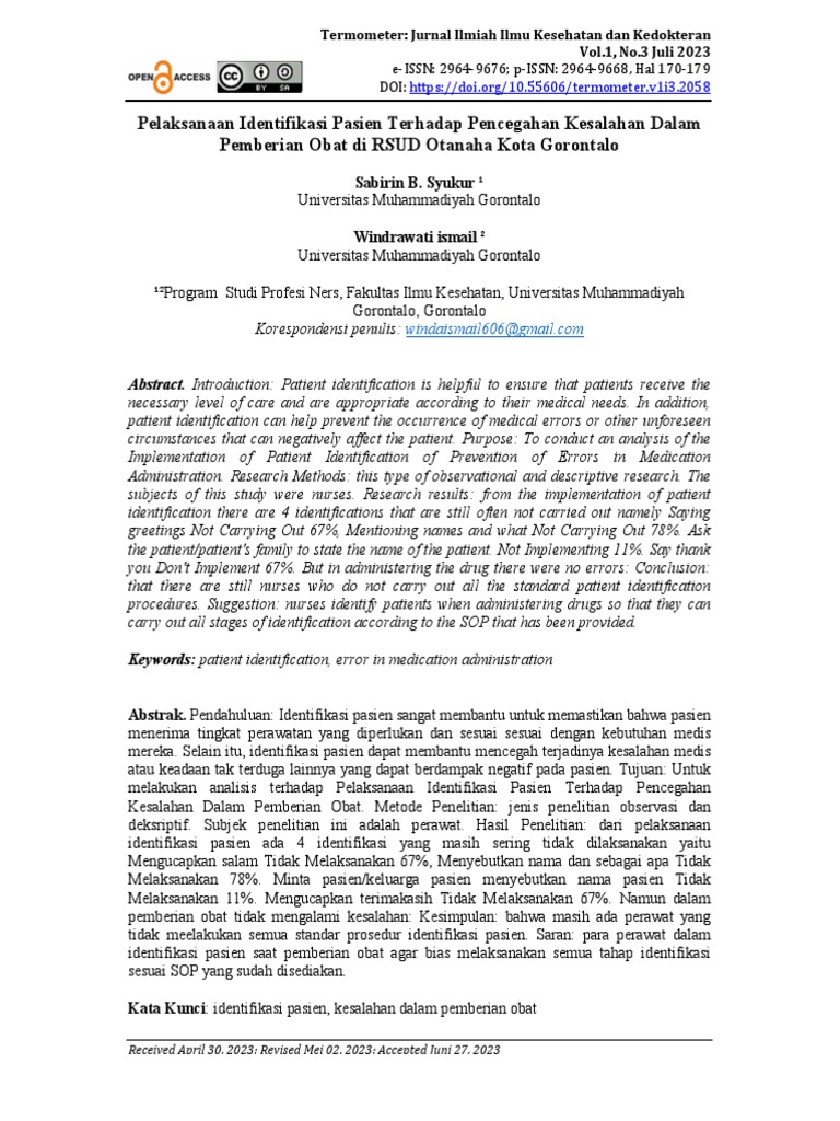 TERMOMETER - Jurnal Ilmiah Ilmu Kesehatan Dan Kedokteran - Volume 1, No. 3, Juli 2023 Hal 170 ...