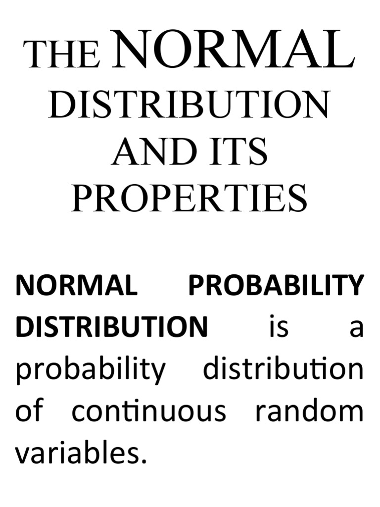 Properties of the Normal Distribution | PDF