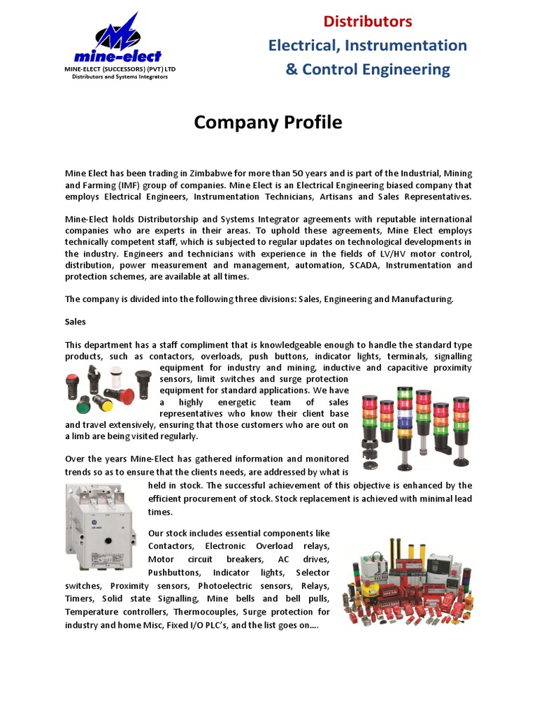 Mine Elect Company Profile - 0 | PDF | Instrumentation | Electrical ...