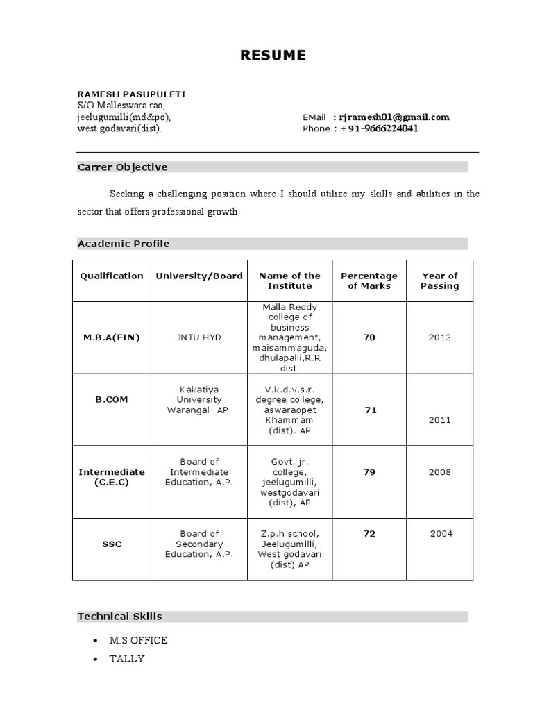 Ramesh Resume | Download Free PDF | Cognition | Learning