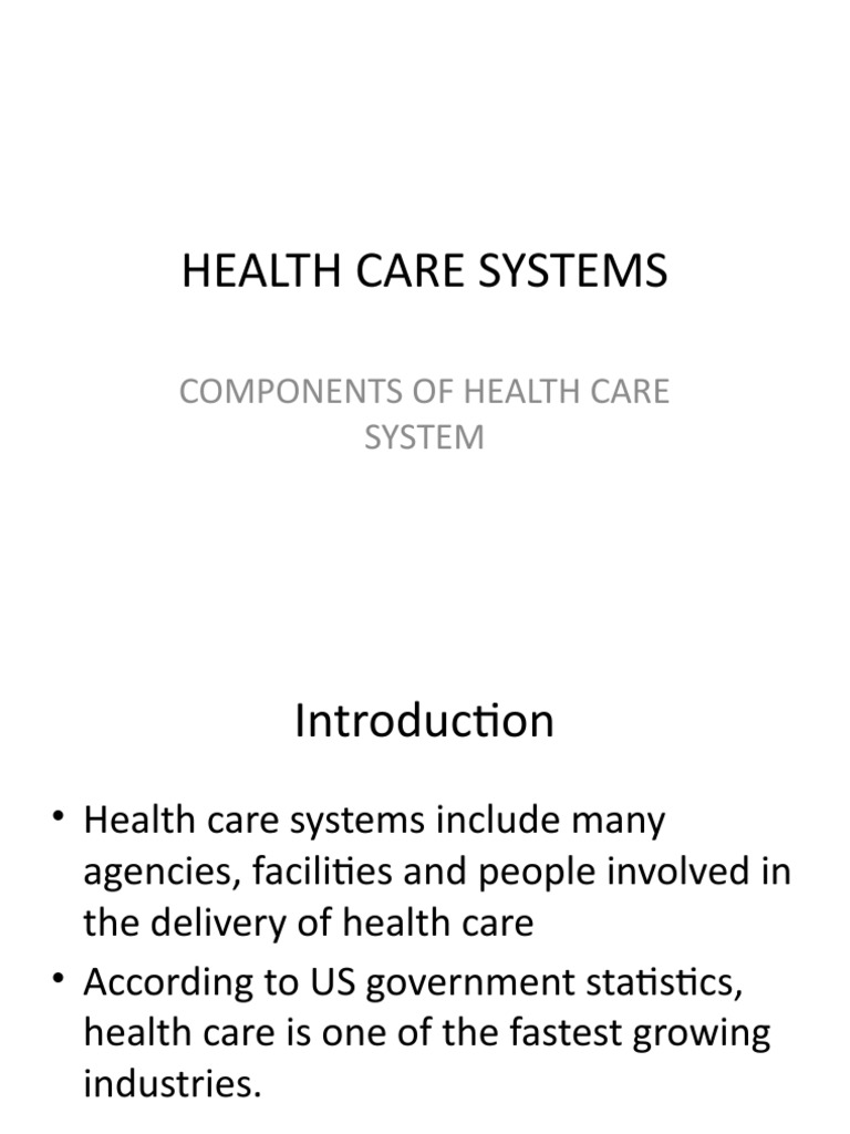 Overview of Health Care Systems | PDF