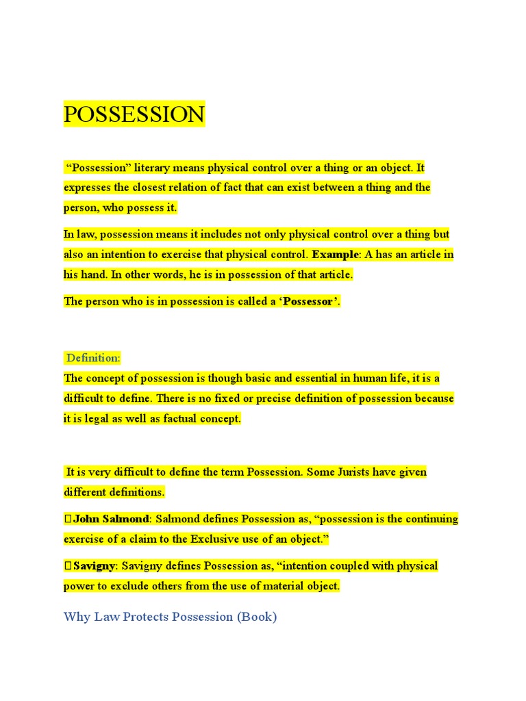 Possession | PDF