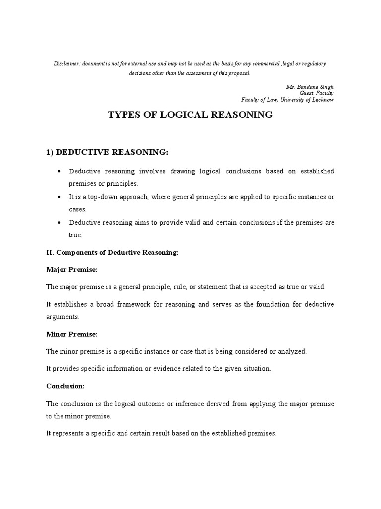 Types of Logical Reasoning | PDF | Deductive Reasoning | Inductive Reasoning