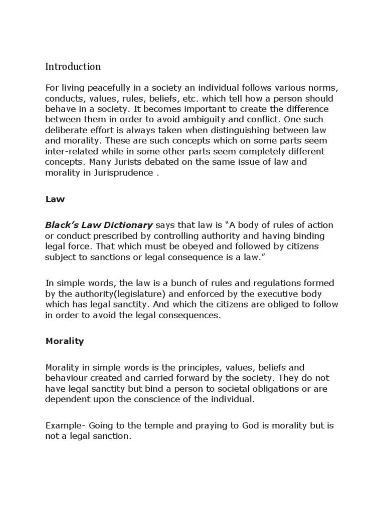 Law And Morality PDF Natural Law Morality