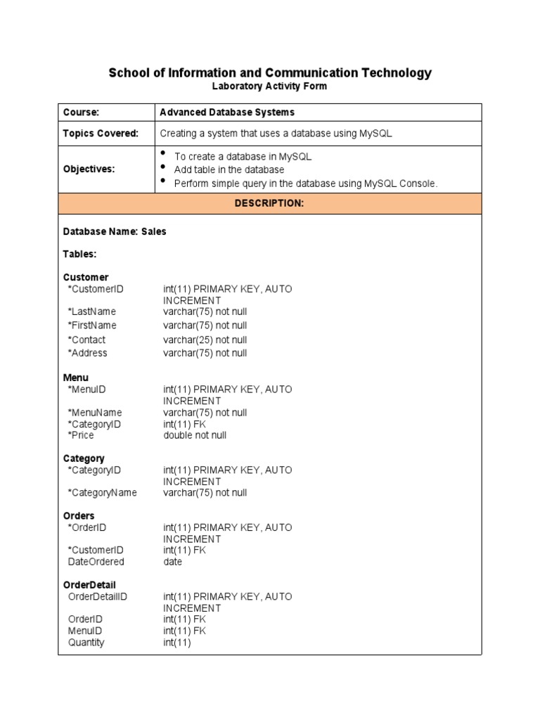 Activity No 1 Sql Command Pdf Databases Sql 8638