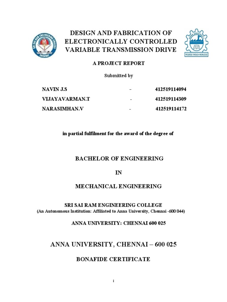 ECVT FINAL REPORT 11-Finalizing | PDF | Belt (Mechanical) | Automatic ...