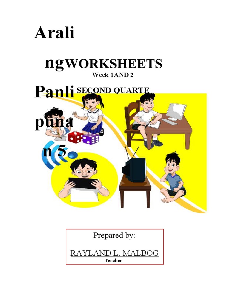 AP5 Q2 Worksheet Week 1 8 NEW | PDF