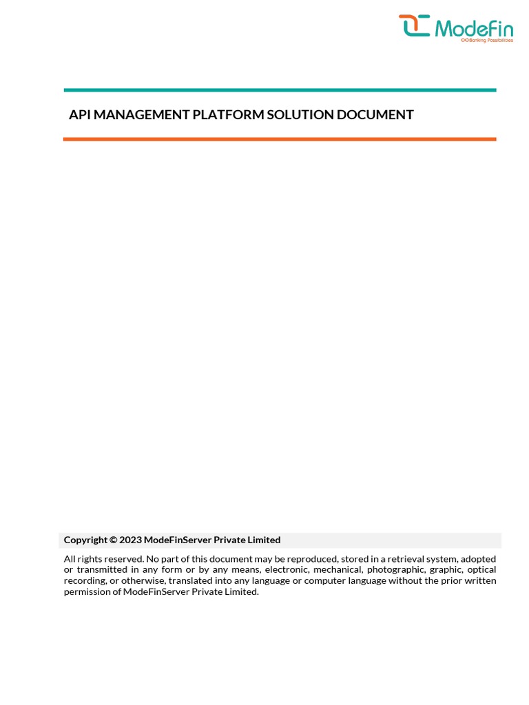 API Management Platform - API-Solution-Document | Download Free PDF | Banks | Project Management