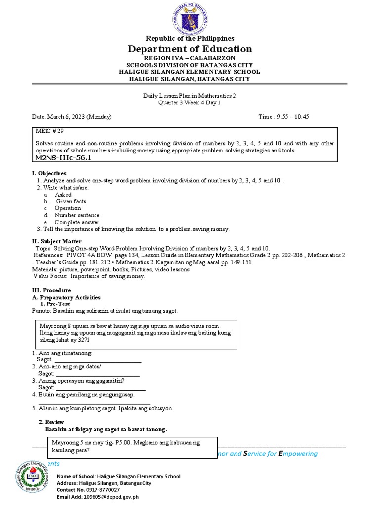 q3 DLP Math Wk4d1 | PDF