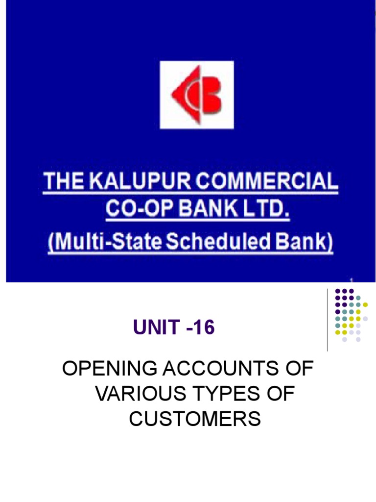 Opening Accounts of Various Types of Customers | PDF | Limited ...