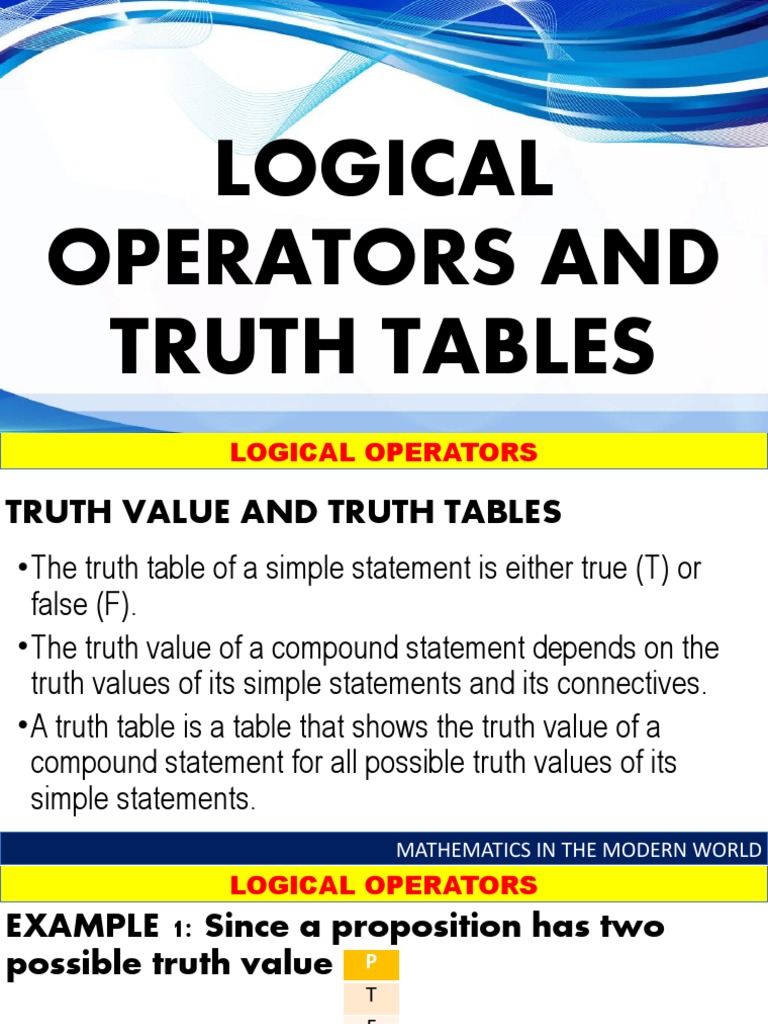 Logical Operators | PDF