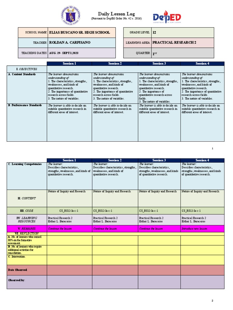Practical Research 2 DLL | PDF | Learning | Hypothesis